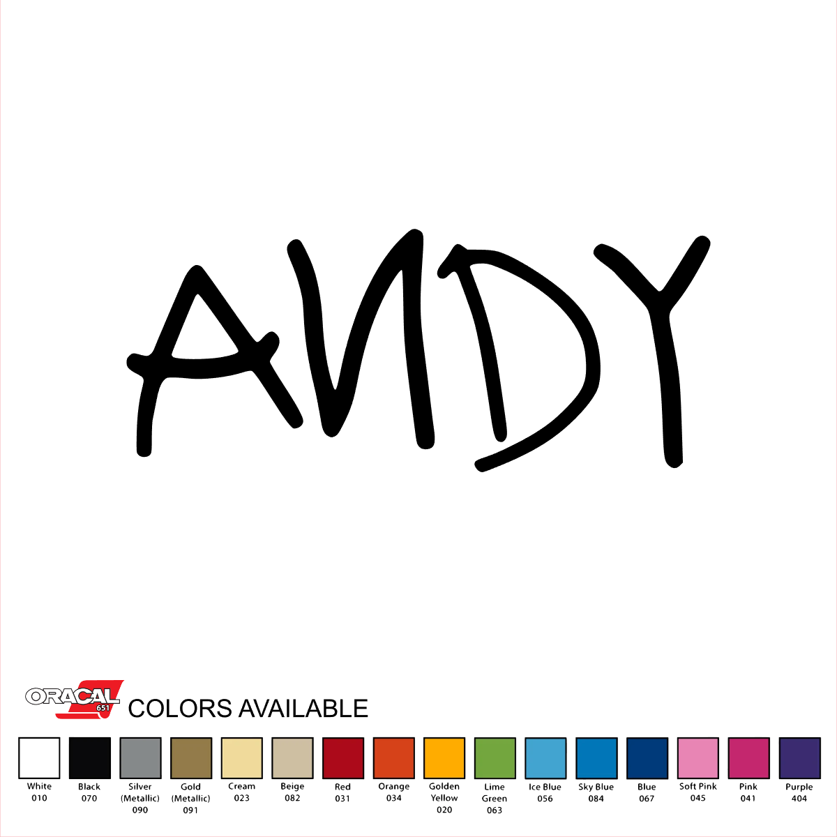 Disney Toy Story ANDY Permanent Sticker Decal Oracal 651 Woody Buzz ...