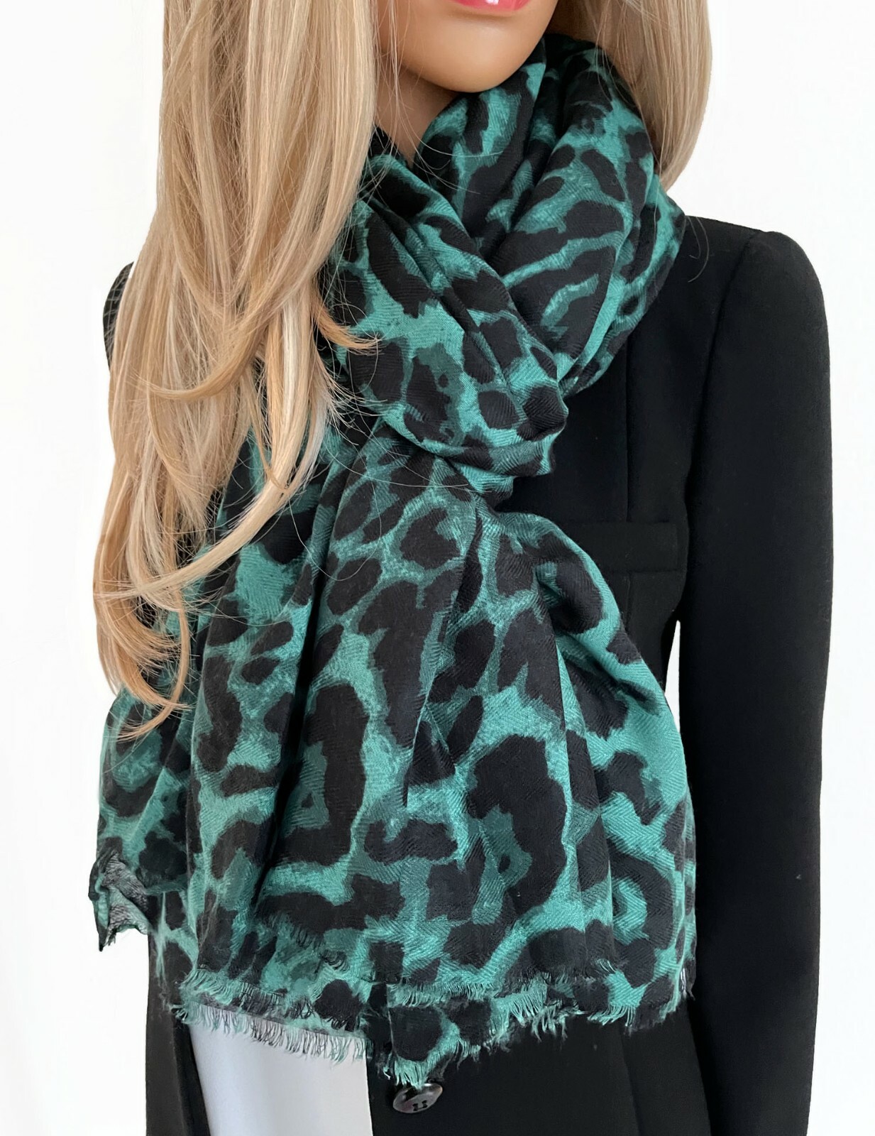 Ladies Large Leopard Print Scarf Animal Shawl Wrap Long Cotton Scarf ...