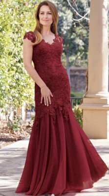 Womens Ada’s Bridal Red Full Length Formal Dress Size 12 | eBay