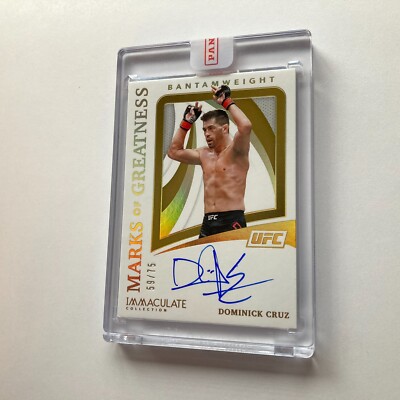 Dominick Cruz 2021 Panini Immaculate UFC Marks of Greatness Auto Card ...