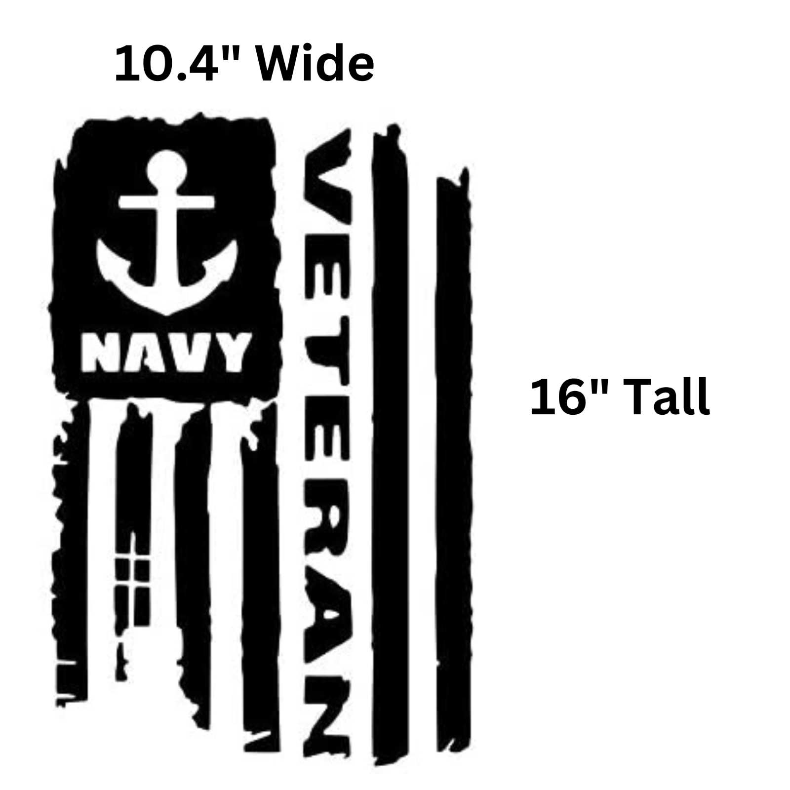 16" NAVY Veteran Distressed American Flag Vinyl Decal Perfect for Truck ...