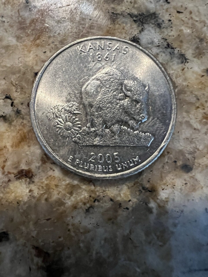 2005P KANSAS State Quarter - Die grease Error - "In God We rust" | eBay
