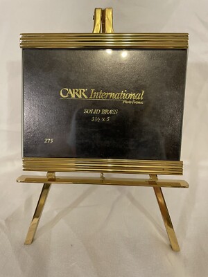 CARR International Solid Brass Photo Frame 3.5"x5" Freestanding Easel ...