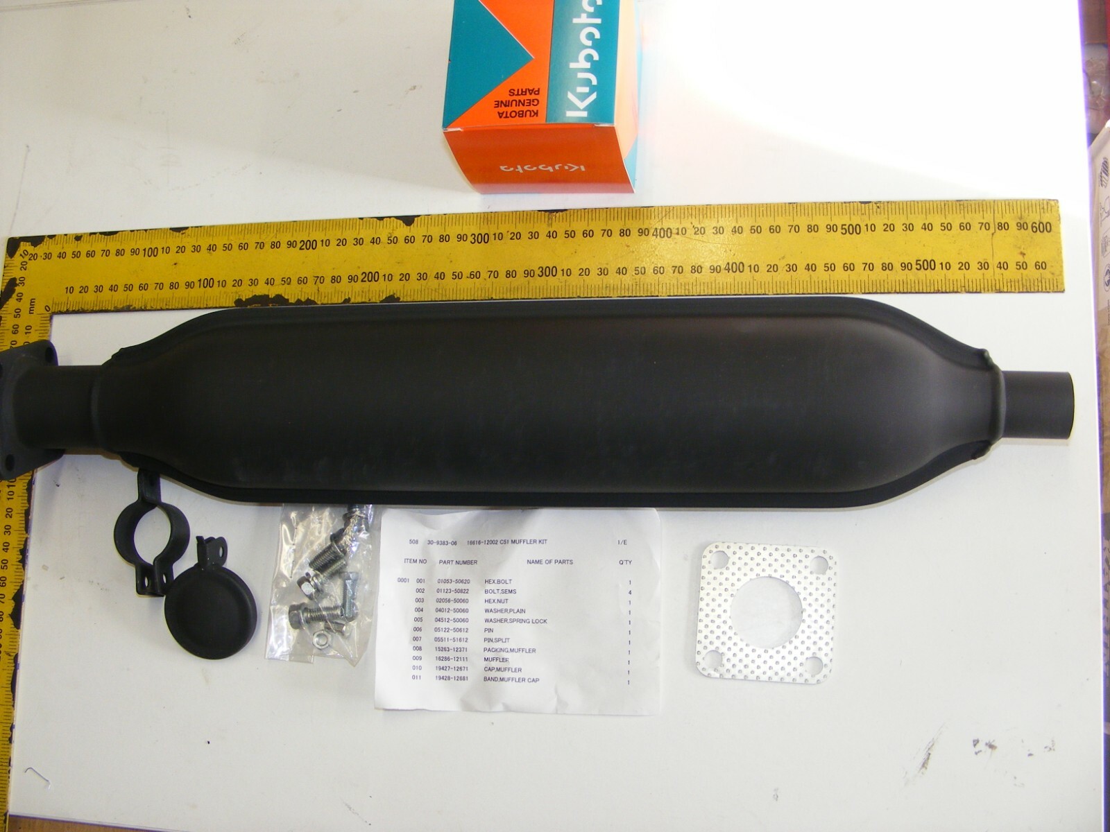 Genuine Kubota Exhaust muffler Kit D1505 D1105 D950 D850 D722 Z482 Only ...