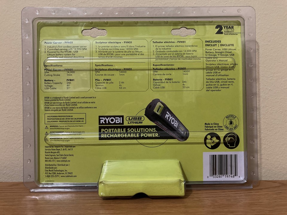 RYOBI Carver Cordless Carving Chisel Woodworking Gouge Wood Carve ...