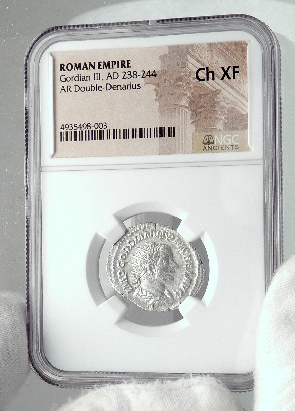 GORDIAN III Authentic Ancient 241AD Rome Silver Roman Coin LAEITITA NGC ...