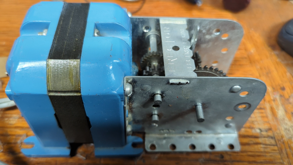 WORKING nicer blue 49 MOTOR A.C. GILBERT ERECTOR with switch orig cord ...