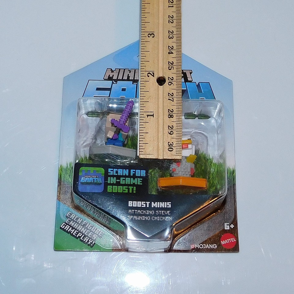 NEW Minecraft Mini Figure 2 Pack Attacking Steve Spawning Chicken 8 Bit ...