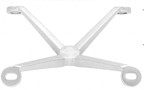 Polished Stainless Regular Duty 90 Degree 4-Way Arm Column Mount Spider ...