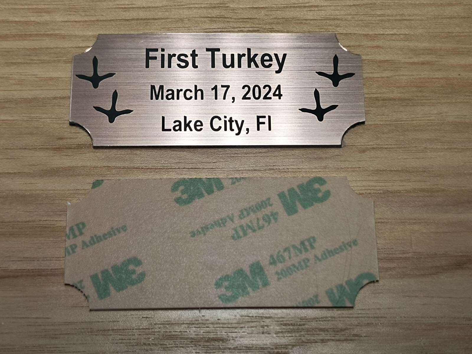 Custom Engraved 1.25x3 Copper First Turkey Plaque / 1st Turkey Hunting ...