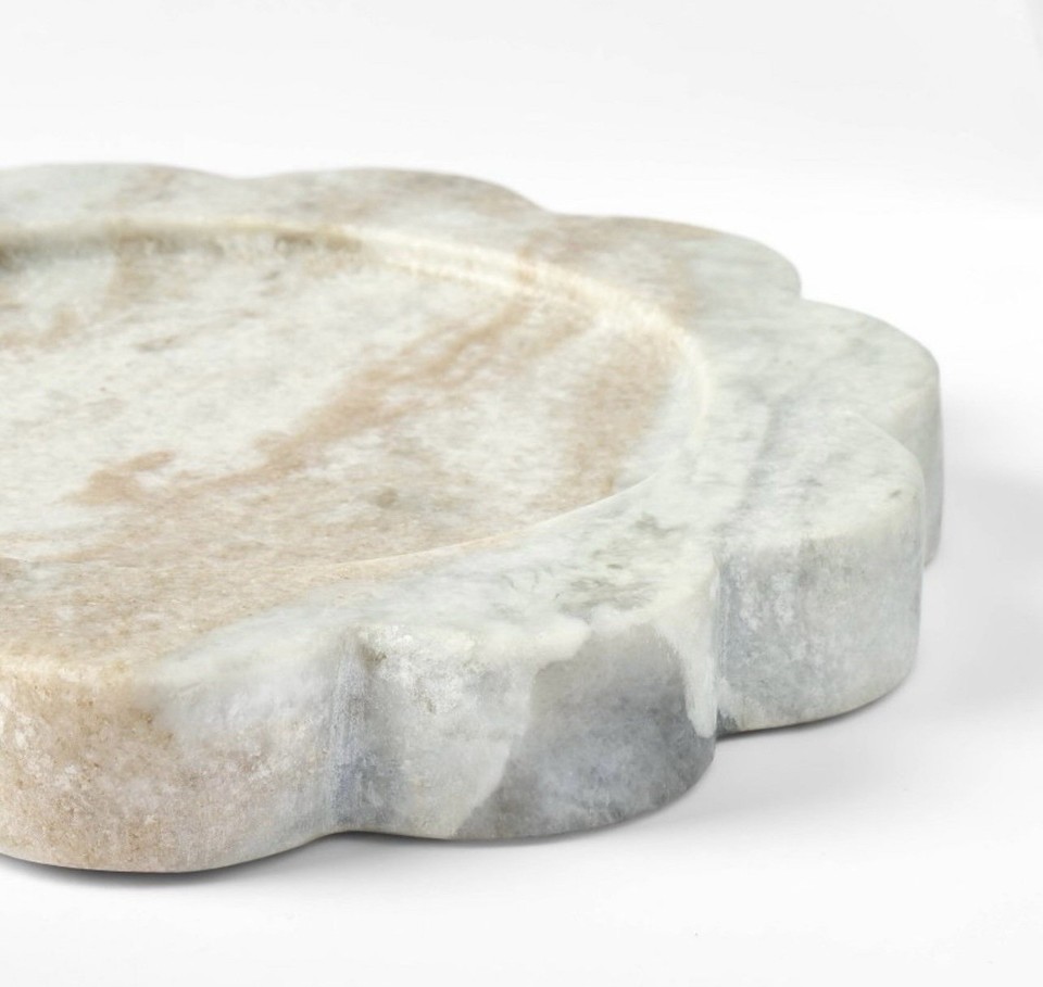 Brown White Gray MARBLE CANDLE TRAY Holder Threshold STUDIO MCGEE ...