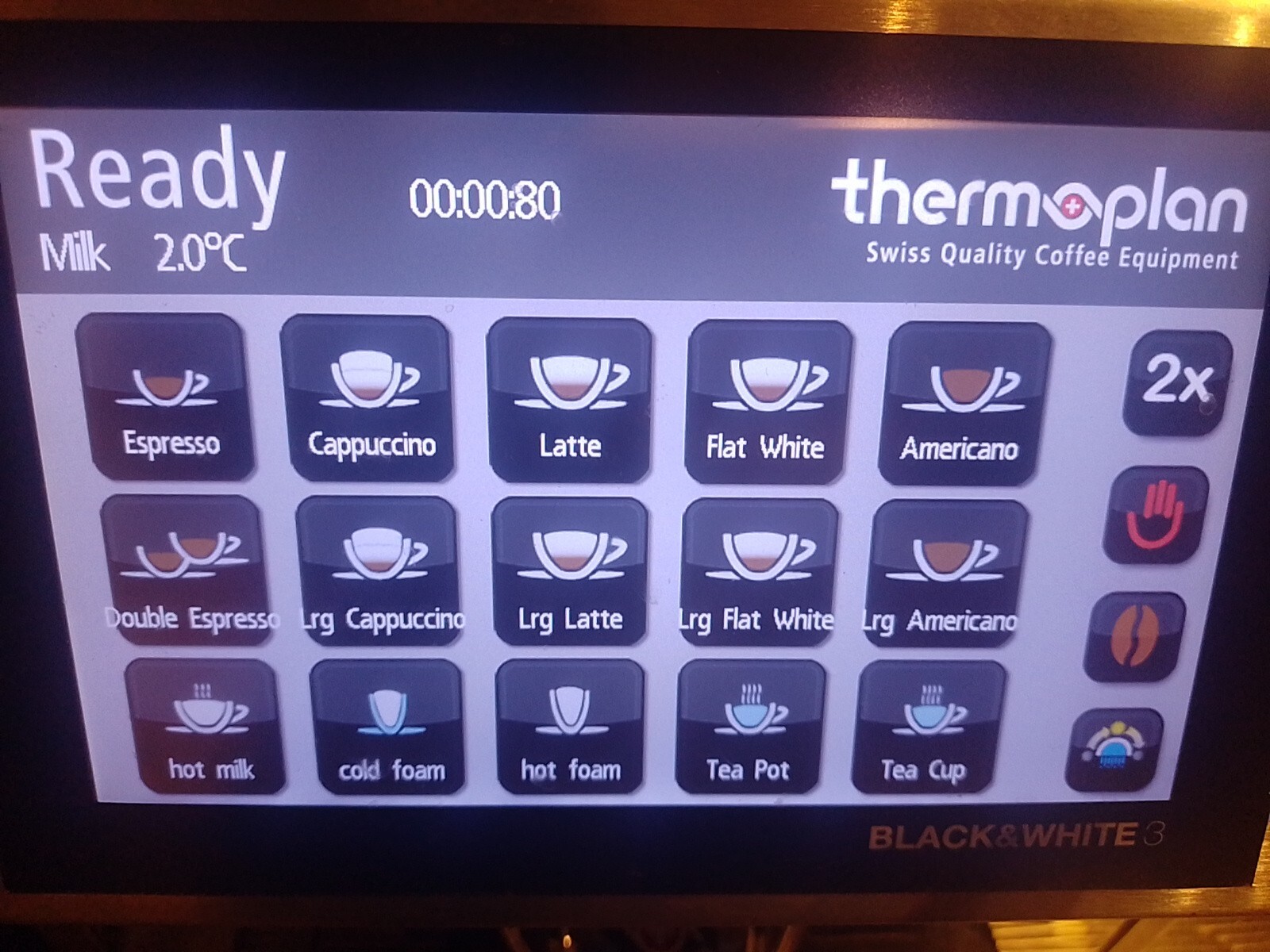 Thermoplan Black&White 3 CTM Fully Automatic Coffee Machine With Fridge ...