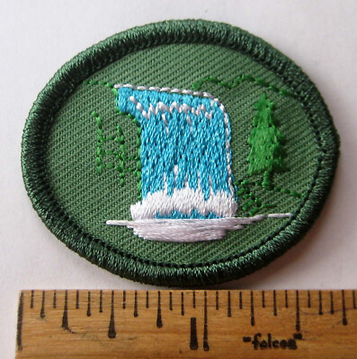 Retired Oval Girl Scout WATERFALL TROOP CREST Water Fall River Badge ...