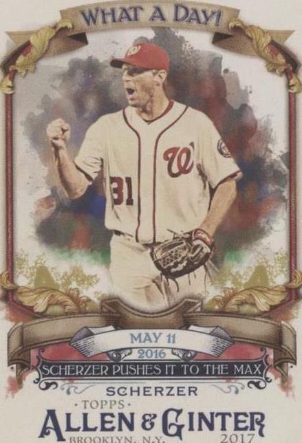 2017 Topps Allen & Ginter - What a Day Max Scherzer #WAD-68 for sale ...