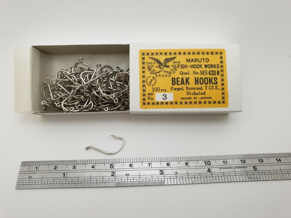 1pk Maruto TUTE MS4310 Nickel 100pcs Beak Fish Hooks Choose Size | eBay
