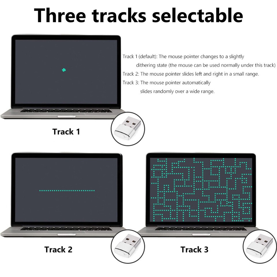 Mini Automatic Mouse Jiggler Keeps Awake USB Automatic Move Cursor for ...