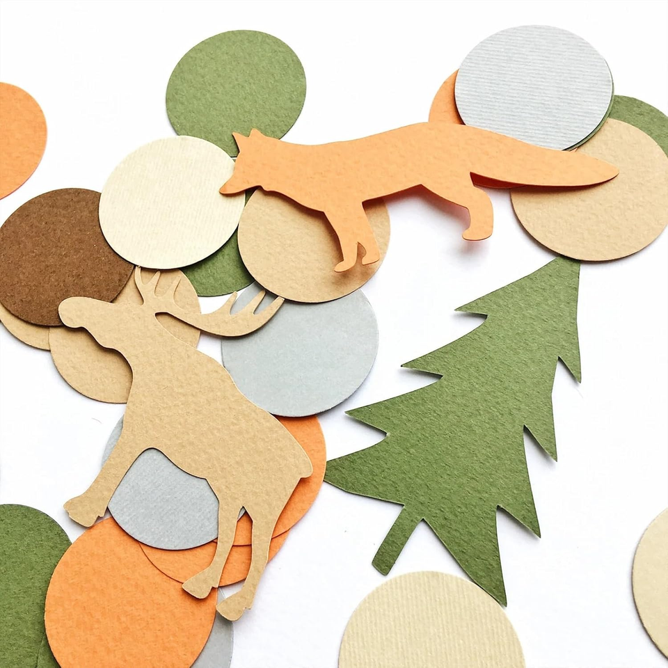 100PCS Woodland Confetti, Forest Animals Party Decor, Woodland Baby ...
