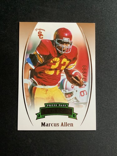 Marcus Allen HOF 2007 Press Pass Legends Bronze #/999 Trojans Raiders B ...