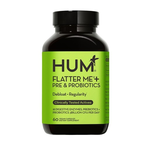 HUM Flatter Me Digestive Enzymes with Probiotics & Prebiotics - Fast ...