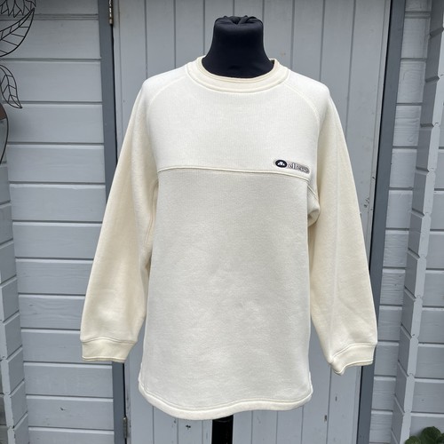 Vintage Y2K Ellesse Cream Embroidered Logo Sweatshirt Jumper UK Size 8 ...