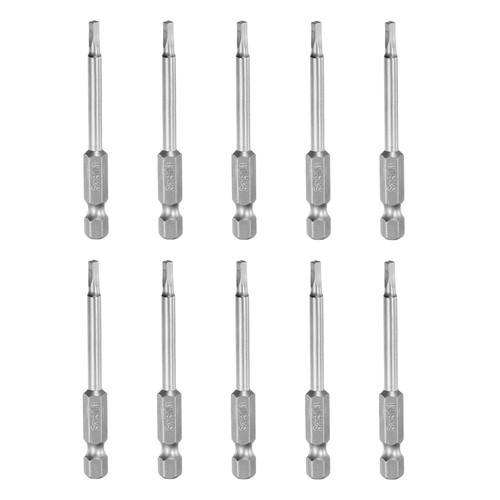10Pcs SQ1 Square Head Screwdriver Bits 1/4 Inch Hex Shank 65mm Long S2 ...