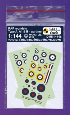 1/144 Decals: WW2 RAF A, A1 & B Roundels Various Sizes #DMK14446 ...