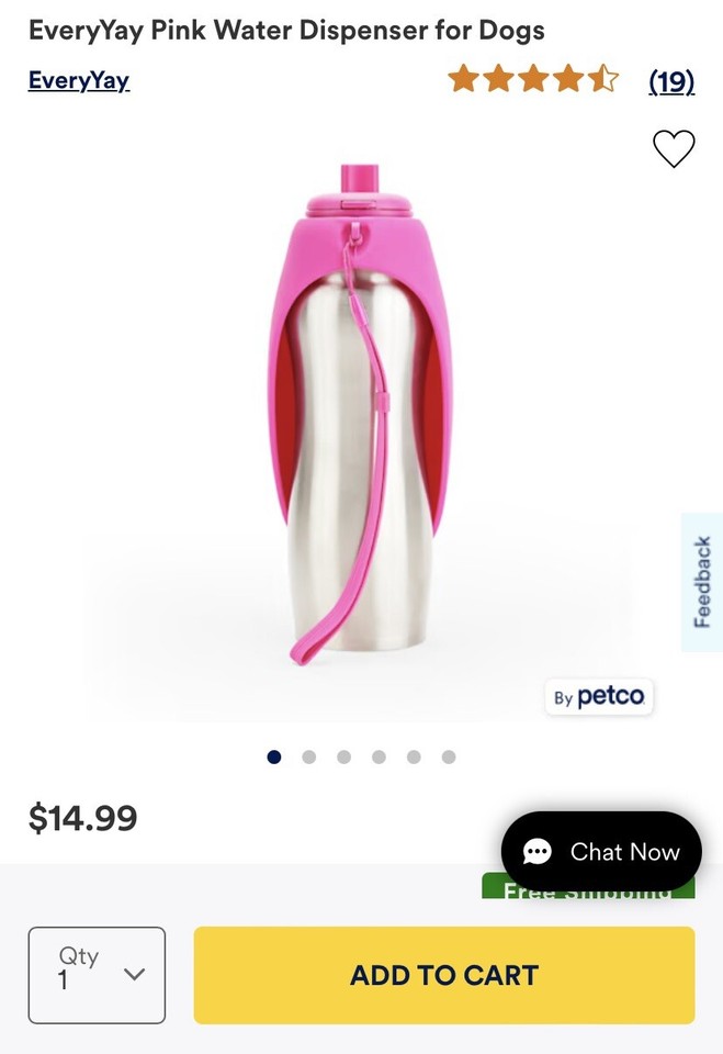 Pink Water Bottle / Dispenser for Dogs | eBay