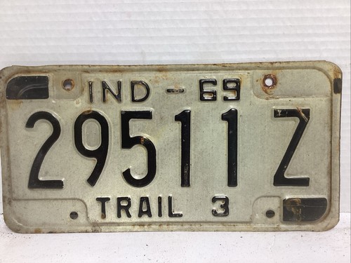 Vintage 1969 Indiana License Plate - Crafting Birthday MANCAVE slf | eBay