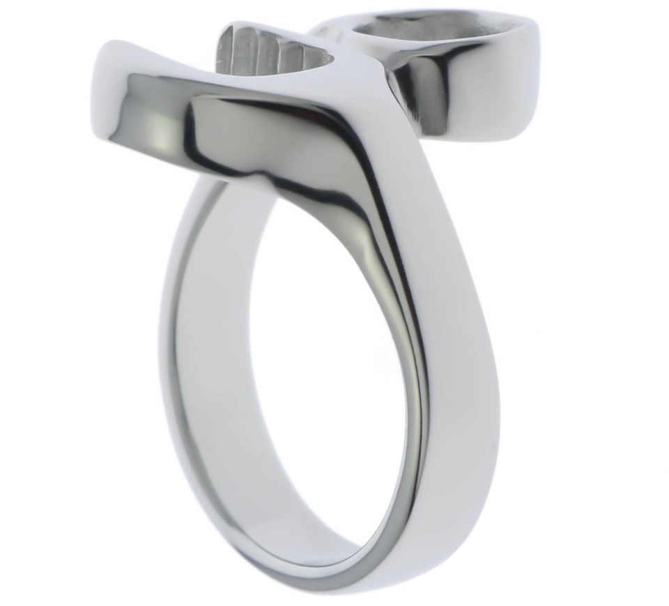 Millwright Wrench Wrap Craftsman Mechanics Mens Stainless Steel Ring ...