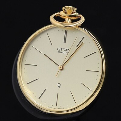 Citizen Vintage Pocket Watch Quartz Open Face 36mm Japan | eBay