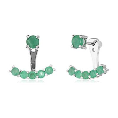 925 Sterling Silver Sakota Emerald 2 in 1 Earrings For Women's, Gift ...