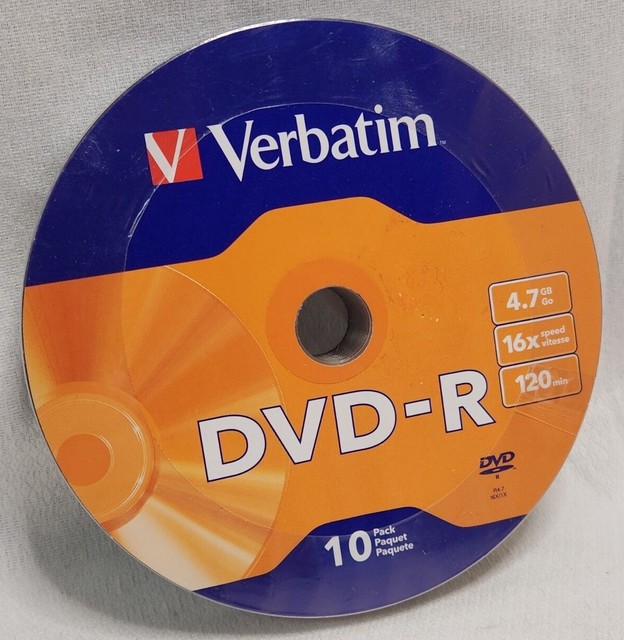 Verbatim Dvd-r 10 Pack 16x 4.7gb 120 Minutes Recordable for sale online ...