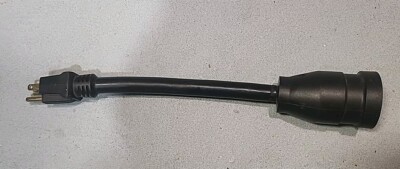 15 Amp 120V Grounded Male to Female Large RV Power Adapter Cord Molded ...