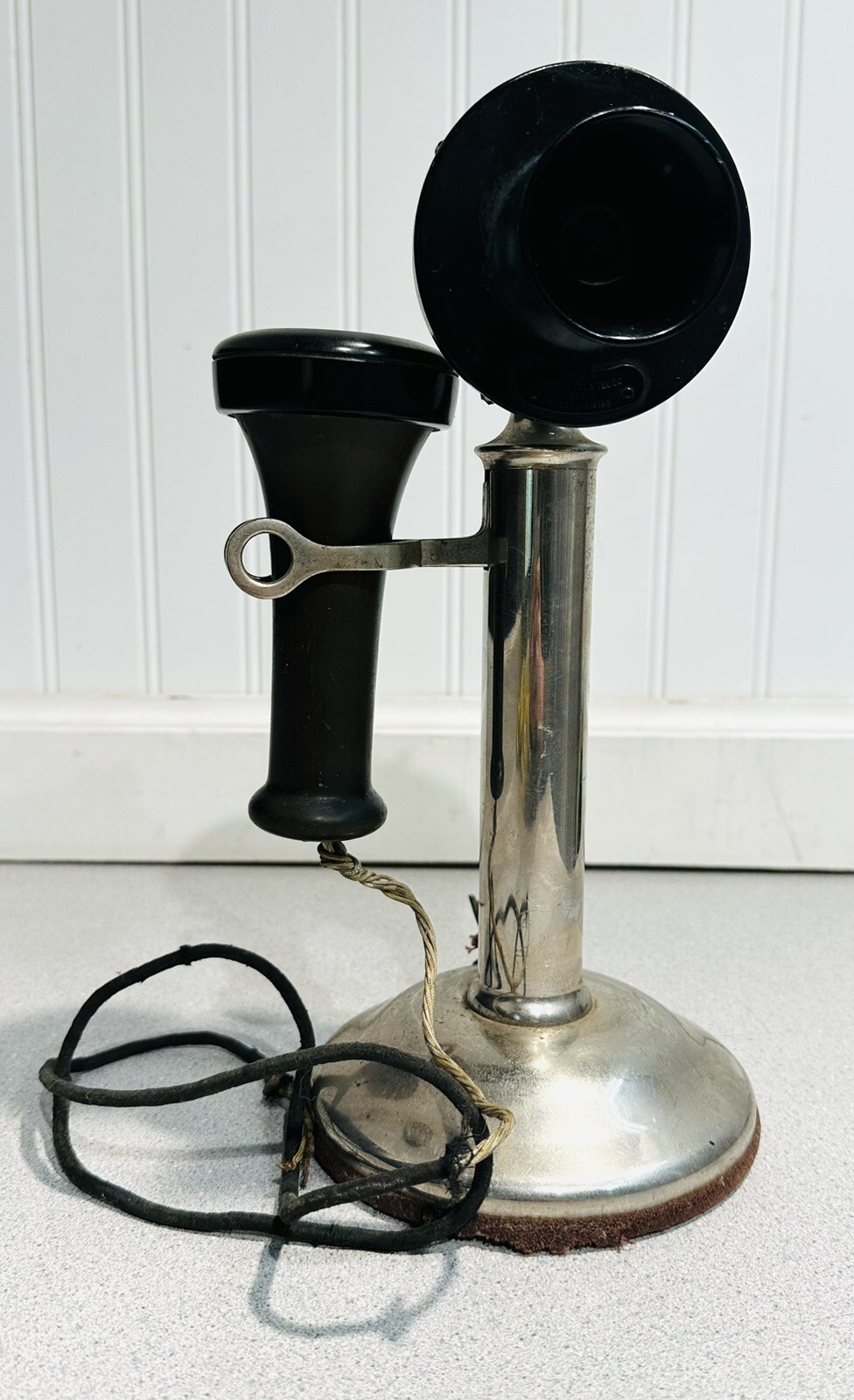 Antique American Tel & Tel Co. Chrome Candlestick Telephone Model 323 ...