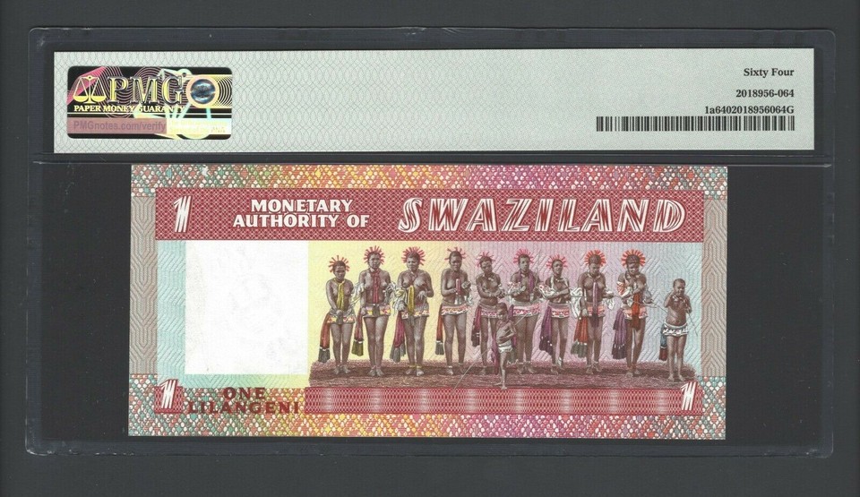 Swaziland One Lilangeni ND(1974) P1a Uncirculated Grade 64 | eBay
