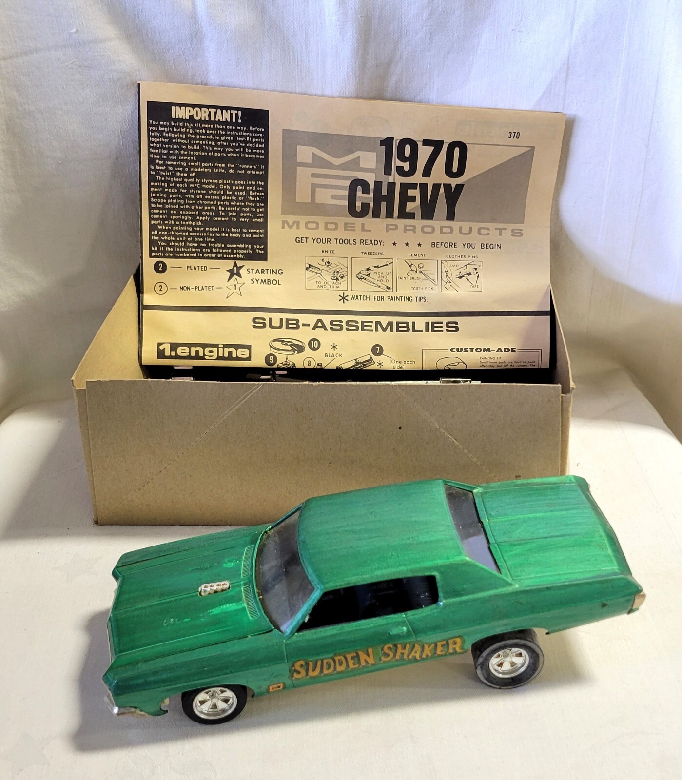 VINTAGE MPC 1:25 SCALE 1970 CHEVY IMPALA HARDTOP MODEL KIT #370-200 ...