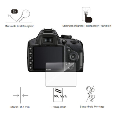 Nikon D3100 / D3200 / D3300 0.4 Mm Adhesion Screen Protector Glass ...