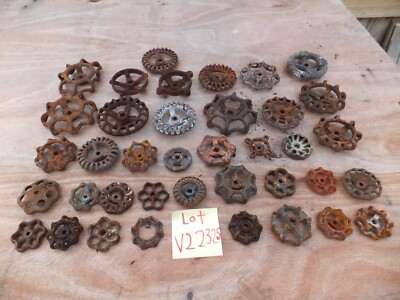 37 OLD iron Faucet Handles Steampunk Industrial Valve Water Knobs Art ...