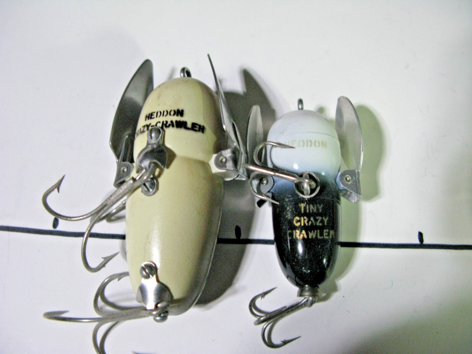 Heddon "Crazy-Crawler" & "Tiny Crazy-Crawler", 2 1/2" & 2", .7oz & .3oz ...