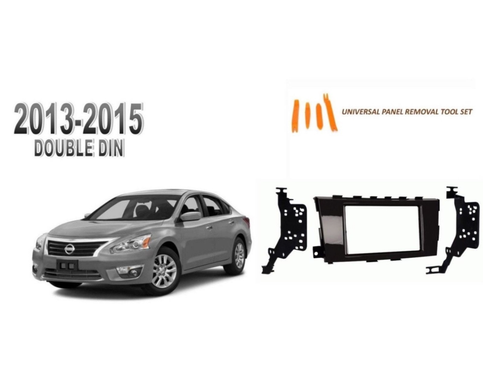 NEW fits 2013-2015 NISSAN ALTIMA SEDAN DDIN (HIGH GLOSS GRAY) Dash Kit ...