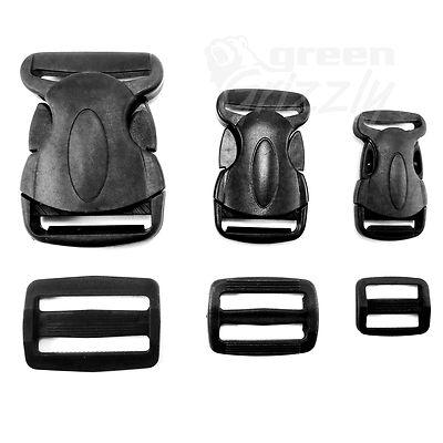 Delrin Plastic Side Release Buckle Clips Sliders For Webbing 20mm 25mm ...
