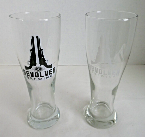 Revolver Brewing 8 1/4" Pilsner Beer Glasses Pair (2) Granbury TX | eBay