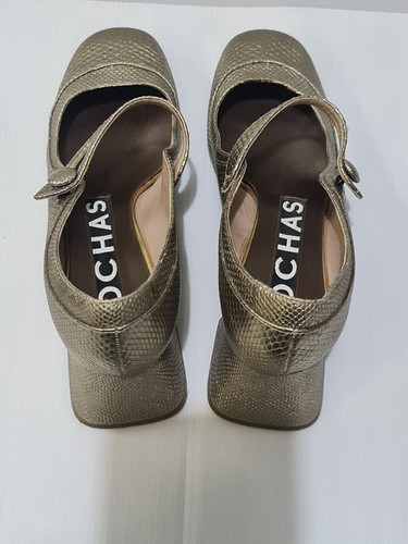 ROCHAS Gold Golden Mary Jane Europe size 36.5 - 37 # 5 cm Block Heel | eBay