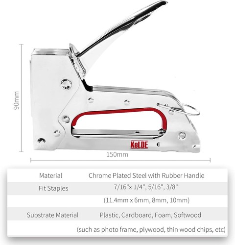 Hand Staple Gun Kit with KeLDE Light Stapler Tacker fit JT21 Staple ...