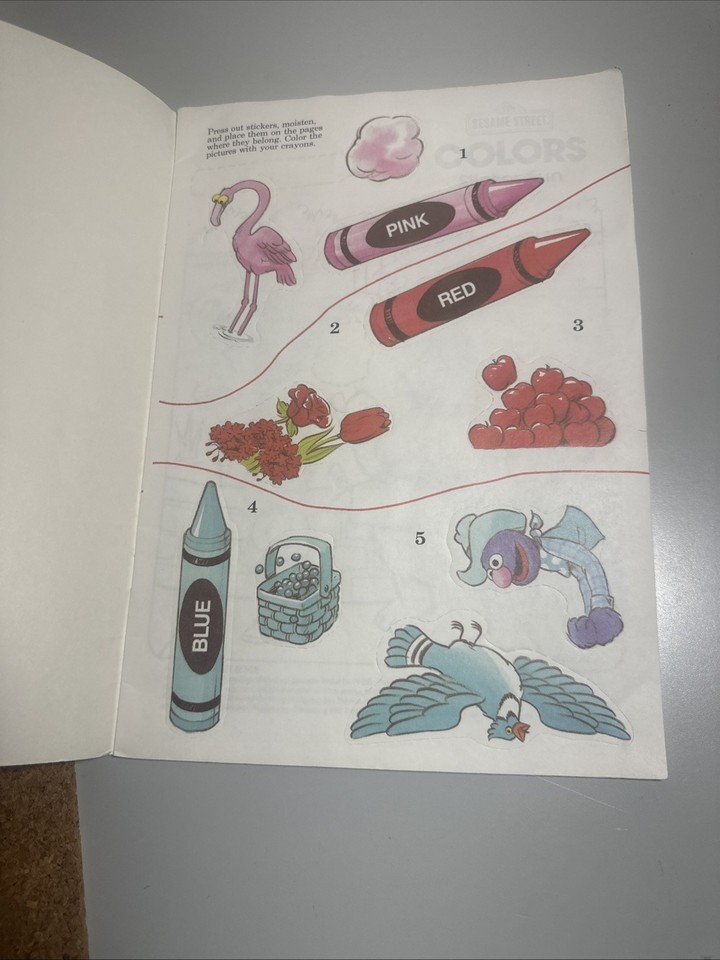 Grover Sesame Street Sticker Fun Coloring Book Vintage Big Bird Cookie ...