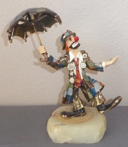 VINTAGE EMMETT KELLY SAD CLOWN BY RON LEE 85 SINGING IN THE RAIN 24K ...