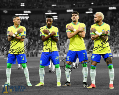 Neymar Jr Vinicius Raphinha Paqueta Brazil Soccer Signed Photo ...