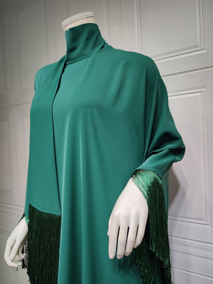 Moroccan Kaftan Abaya African Women Tassels Robe Dubai Caftan Muslim ...