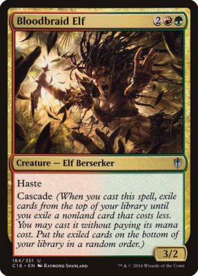 Bloodbraid Elf Commander 2016 HEAVILY PLD Red Green Uncommon MAGIC CARD ...