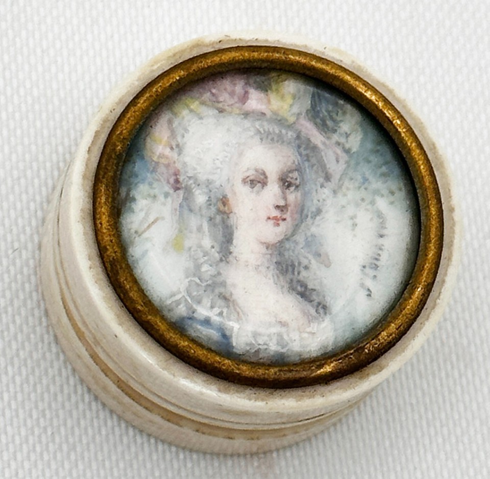 Antique Hand Painted Portrait Miniature Lady Dower Patch Box c 1800 | eBay